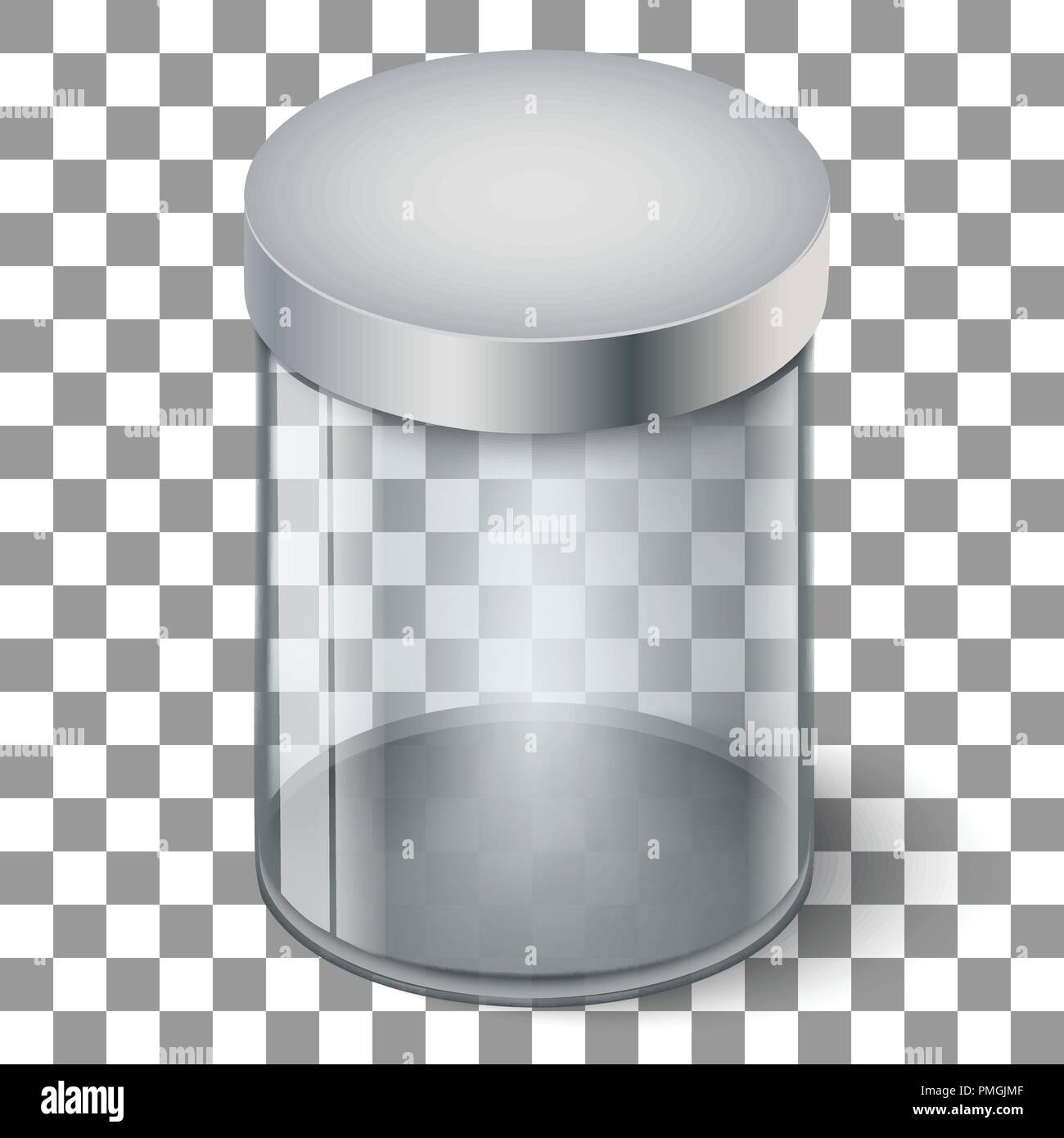Empty transparent glass cylinder 3d showcase isolated vector ...