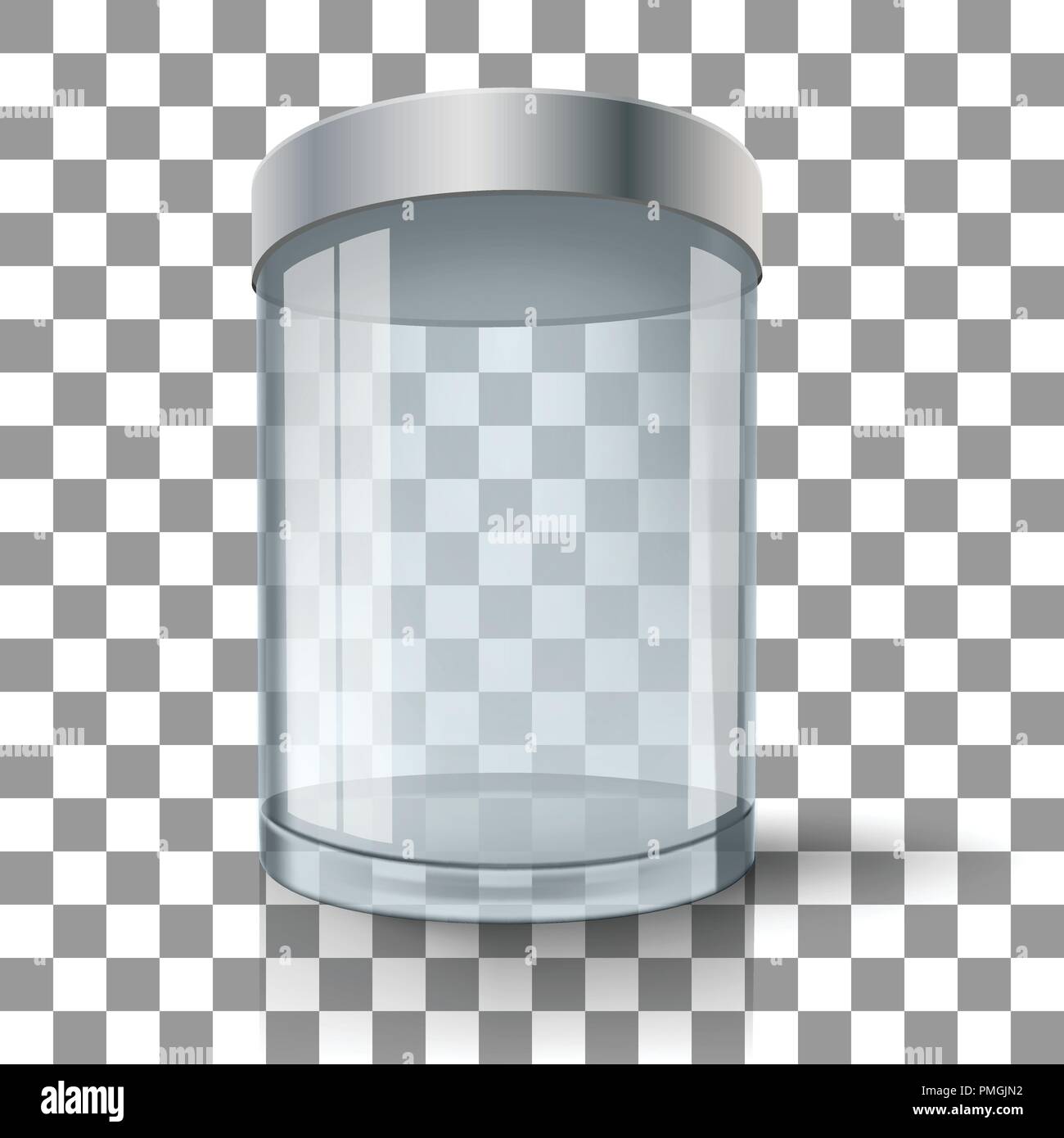 Empty transparent glass cylinder 3d showcase isolated vector ...