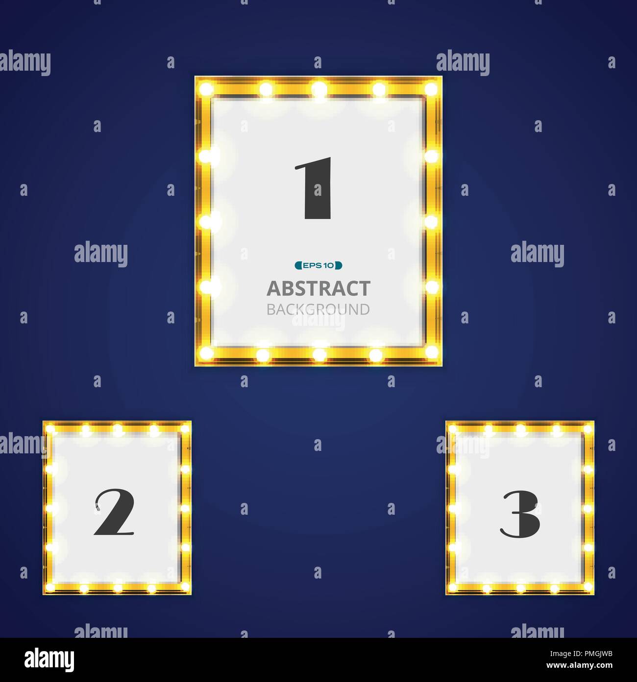 Showing competition ranking board background with lamps decoration ...