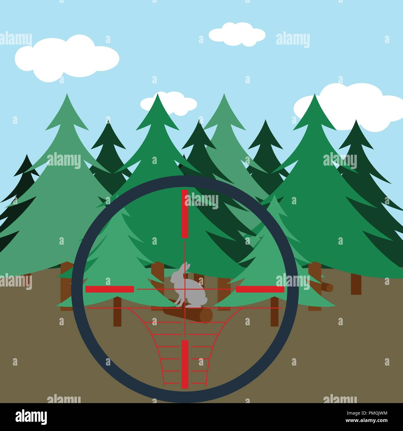 Hunt in the woods Stock Vector Images - Alamy