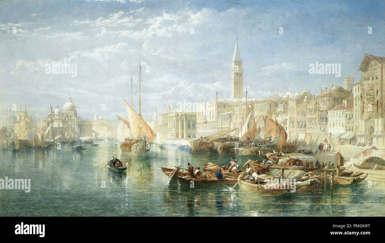 Goodall Edward Angelo - a View of the Grand Canal Venice Stock Photo ...