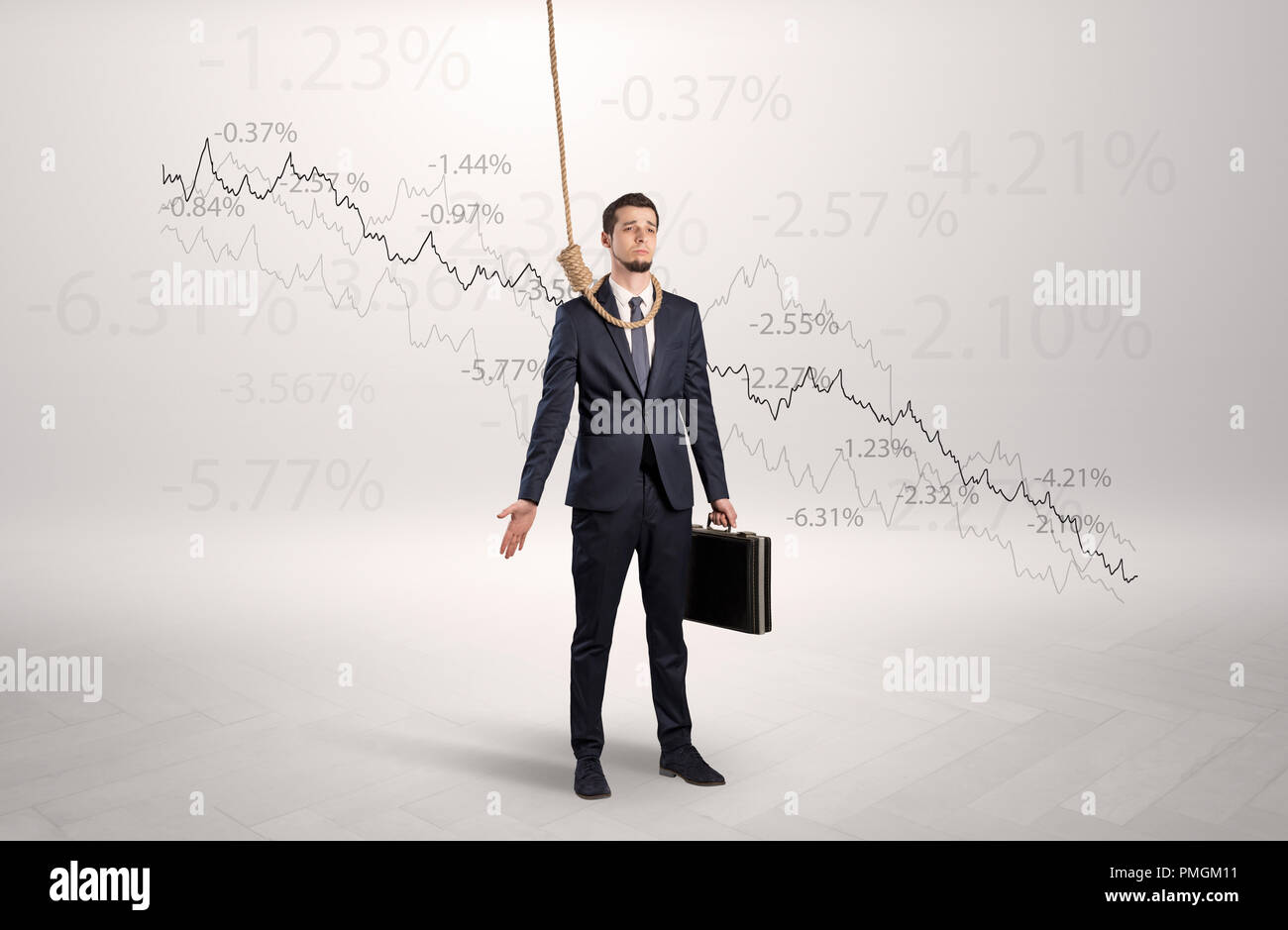 Desperate young businessman decreasing hi-res stock photography and ...