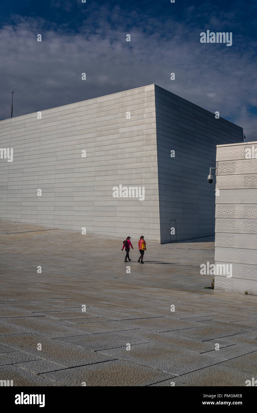 Oslo Opera House, opened in 2008, The roof plaza and Stage Tower, Oslo ...