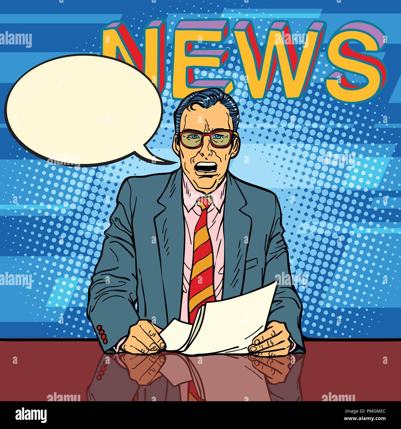 News anchor reporter vector hi-res stock photography and images - Alamy