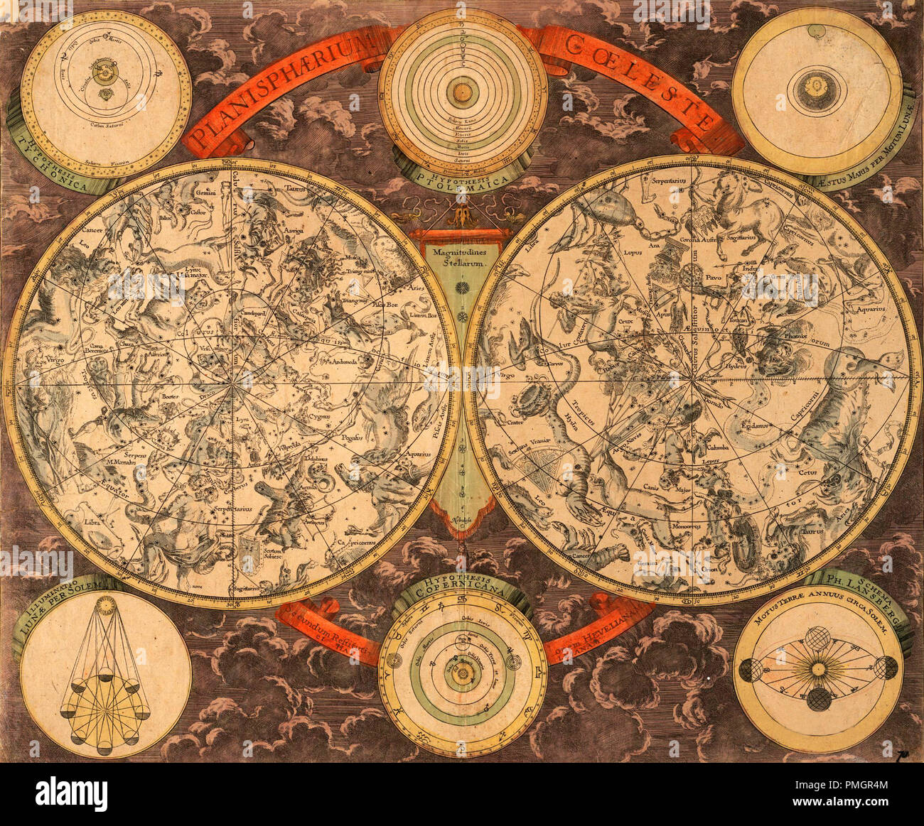 Vintage Celestial Map 1700 Stock Photo - Alamy