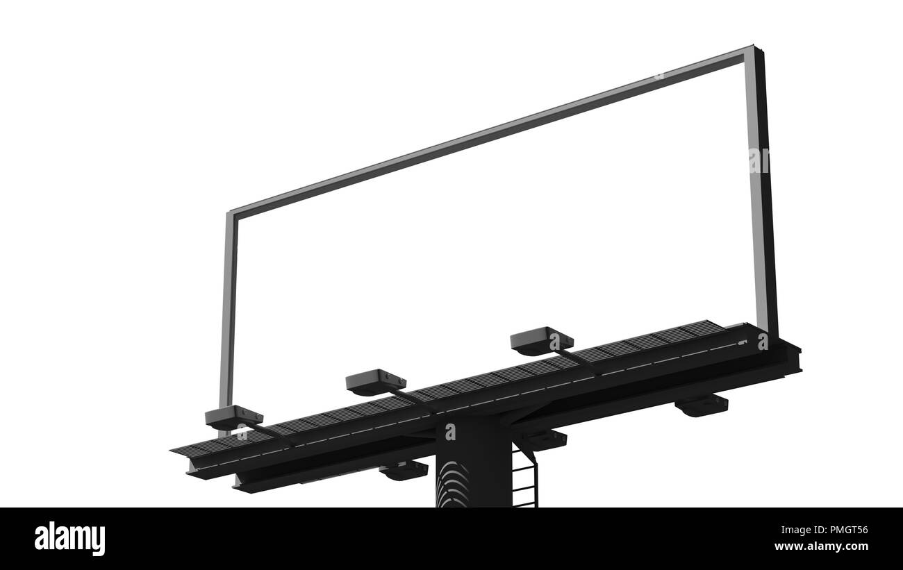 Blank billboard on white background Stock Photo - Alamy