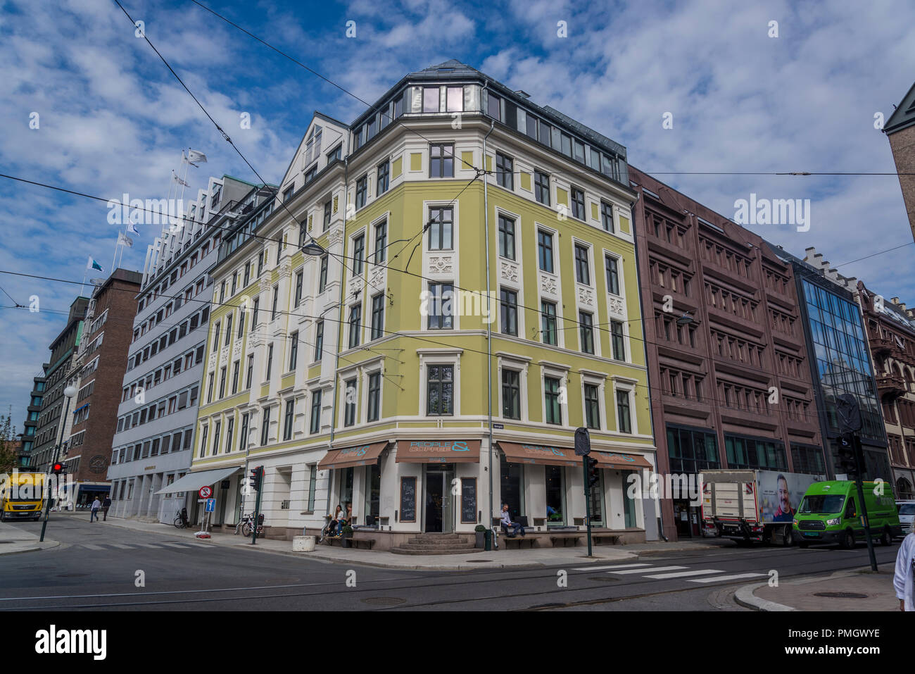 Old corner building on Radhusgata, Oslo, Norway Stock Photo - Alamy