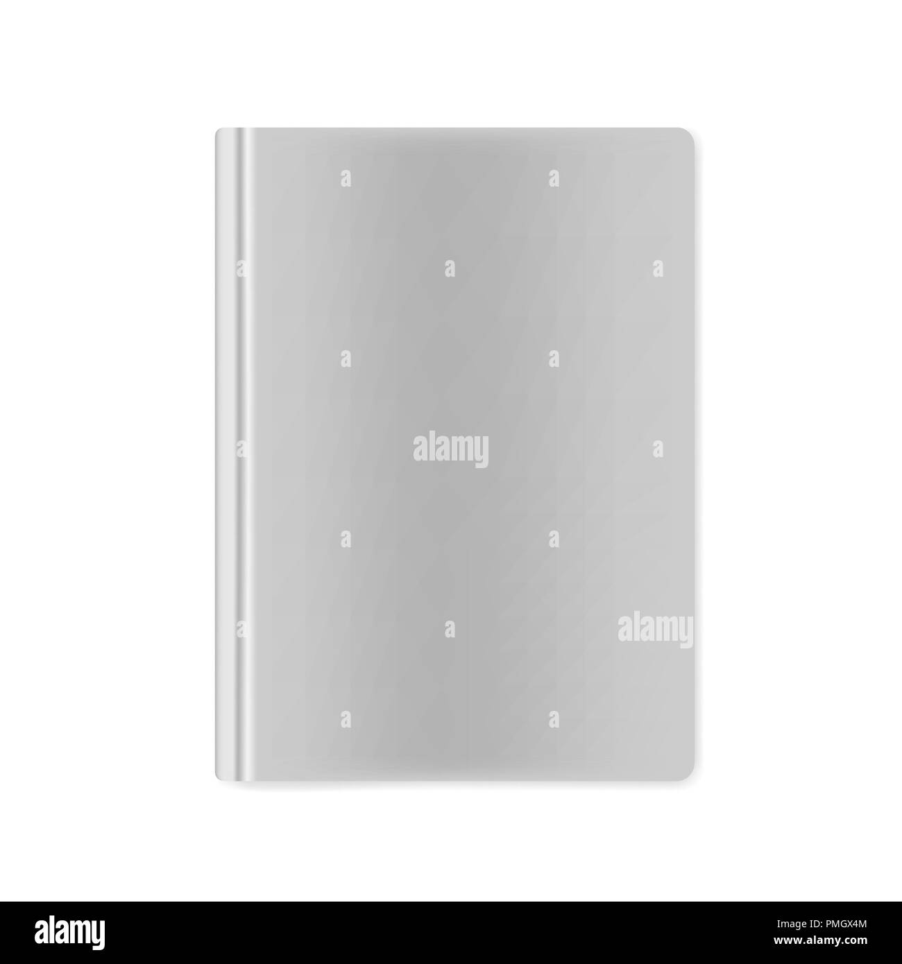 Closed hardcover book top view, vector mock-up. Hard cover notebook ...