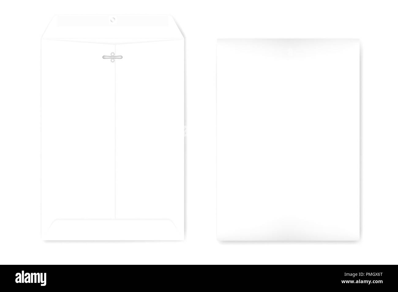 A4 envelope with reusable clasp and gummed flap, mock up. Empty ...