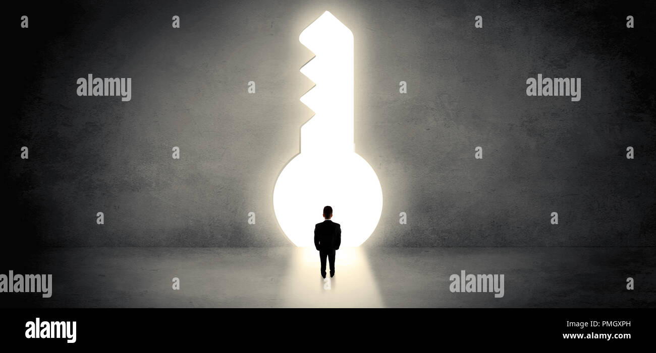 Businessman standing in front of keyhole hi-res stock photography and ...