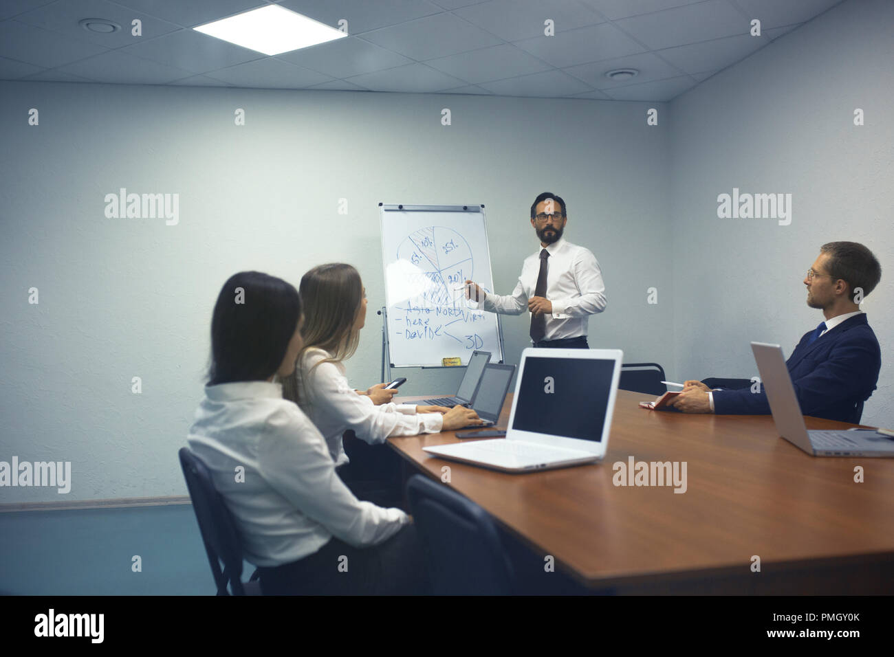 Business man making a presentation in office Stock Photo - Alamy