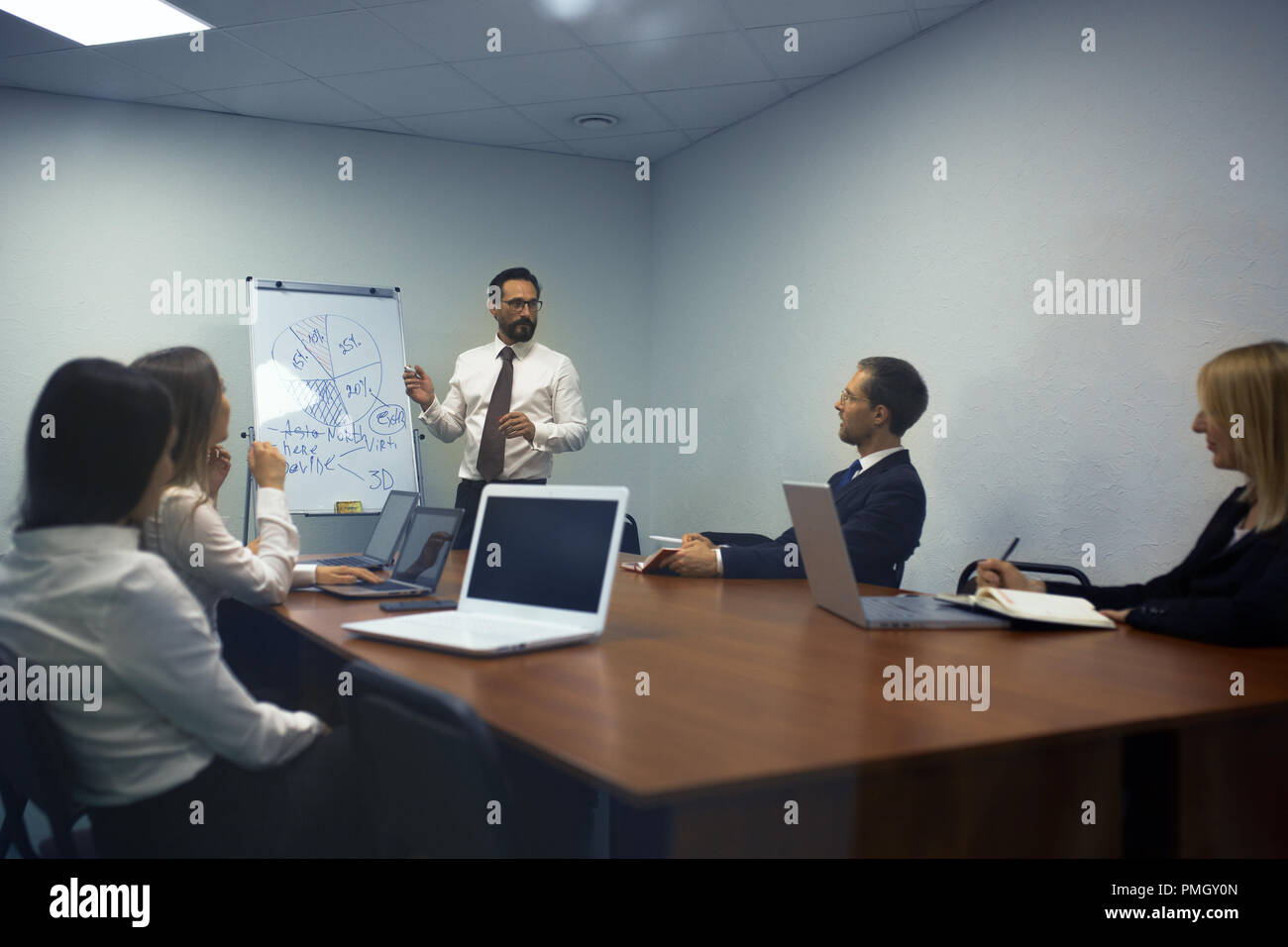 Business man making a presentation in office Stock Photo - Alamy