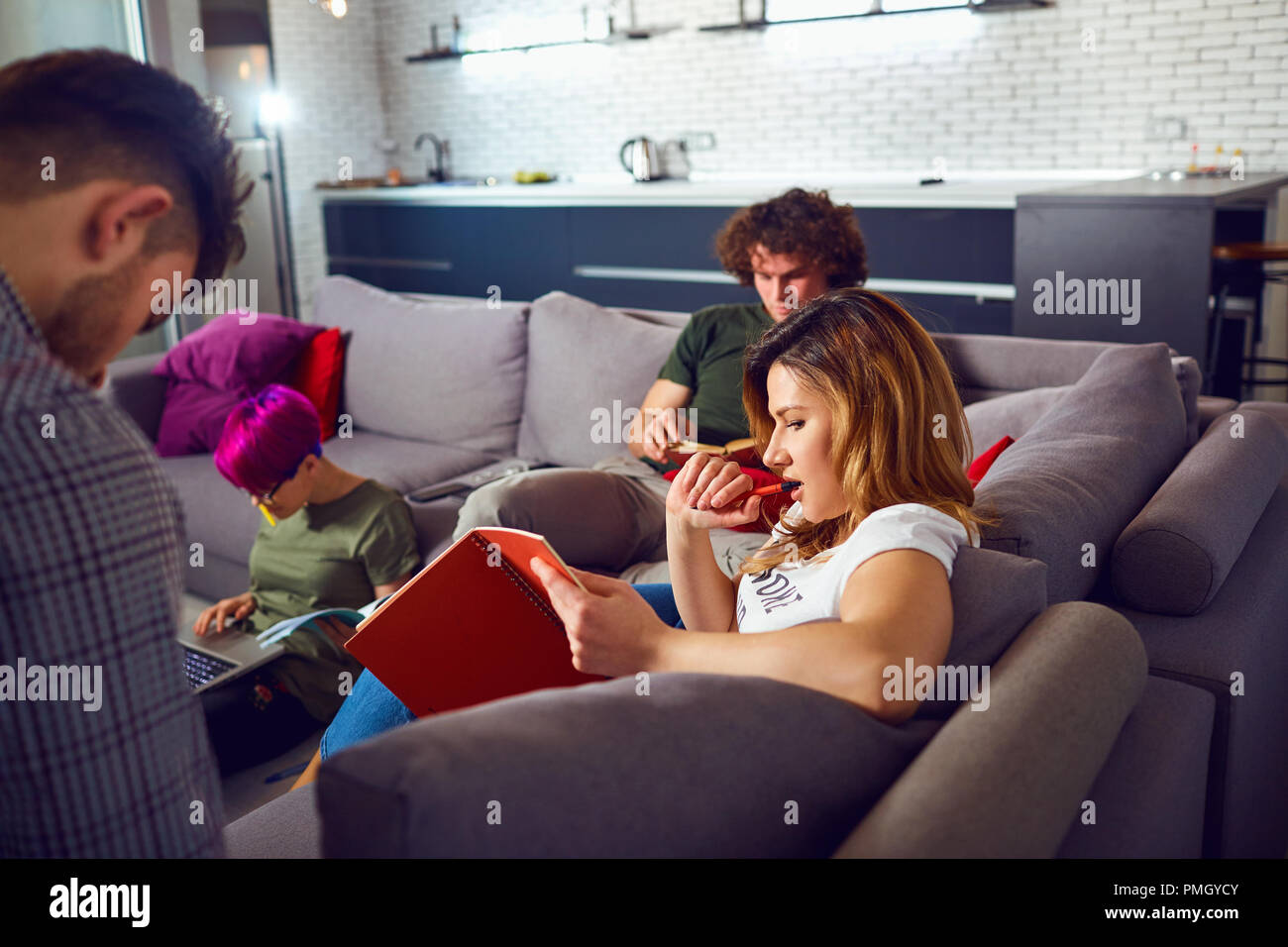 Studying together study room hi-res stock photography and images - Alamy