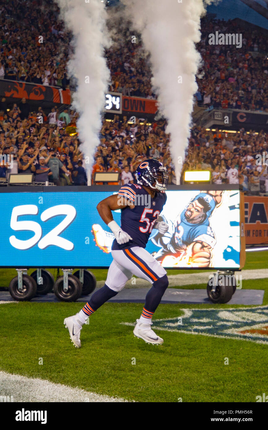 Chicago, Illinois, USA. 17th Sep, 2018. - Bears #52 Khalil Mack runs on ...