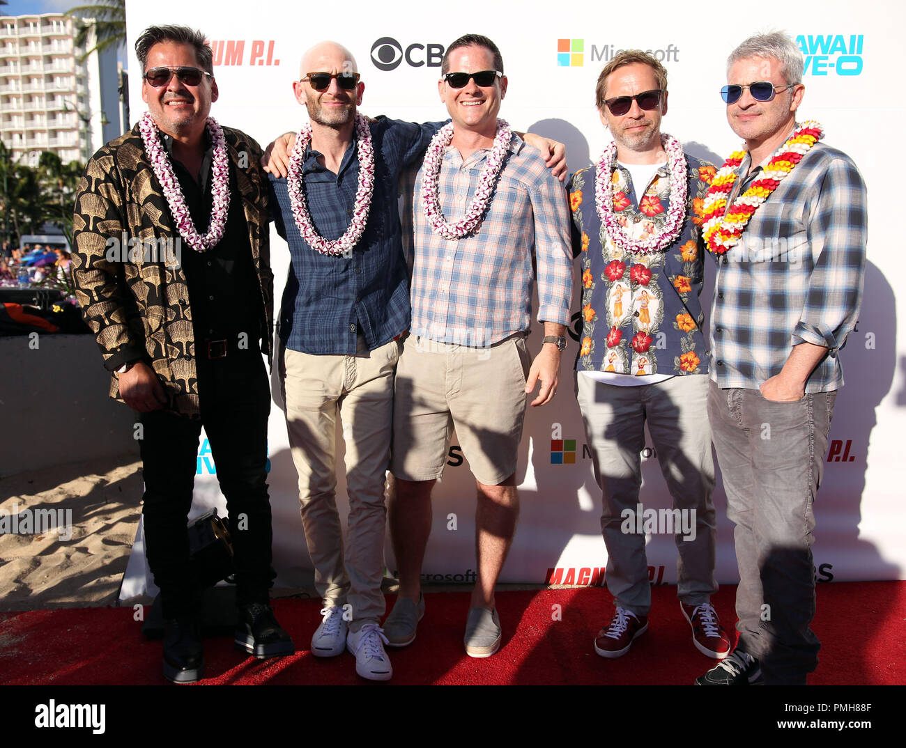 September 16, 2018 - Executive producers Peter M. Lenkov (left) and ...