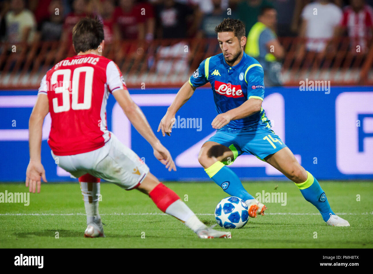 Rajko Mitic Stadium, Belgrade, Serbia. 18th Sep, 2018. UEFA Champions League football, Red Star ...