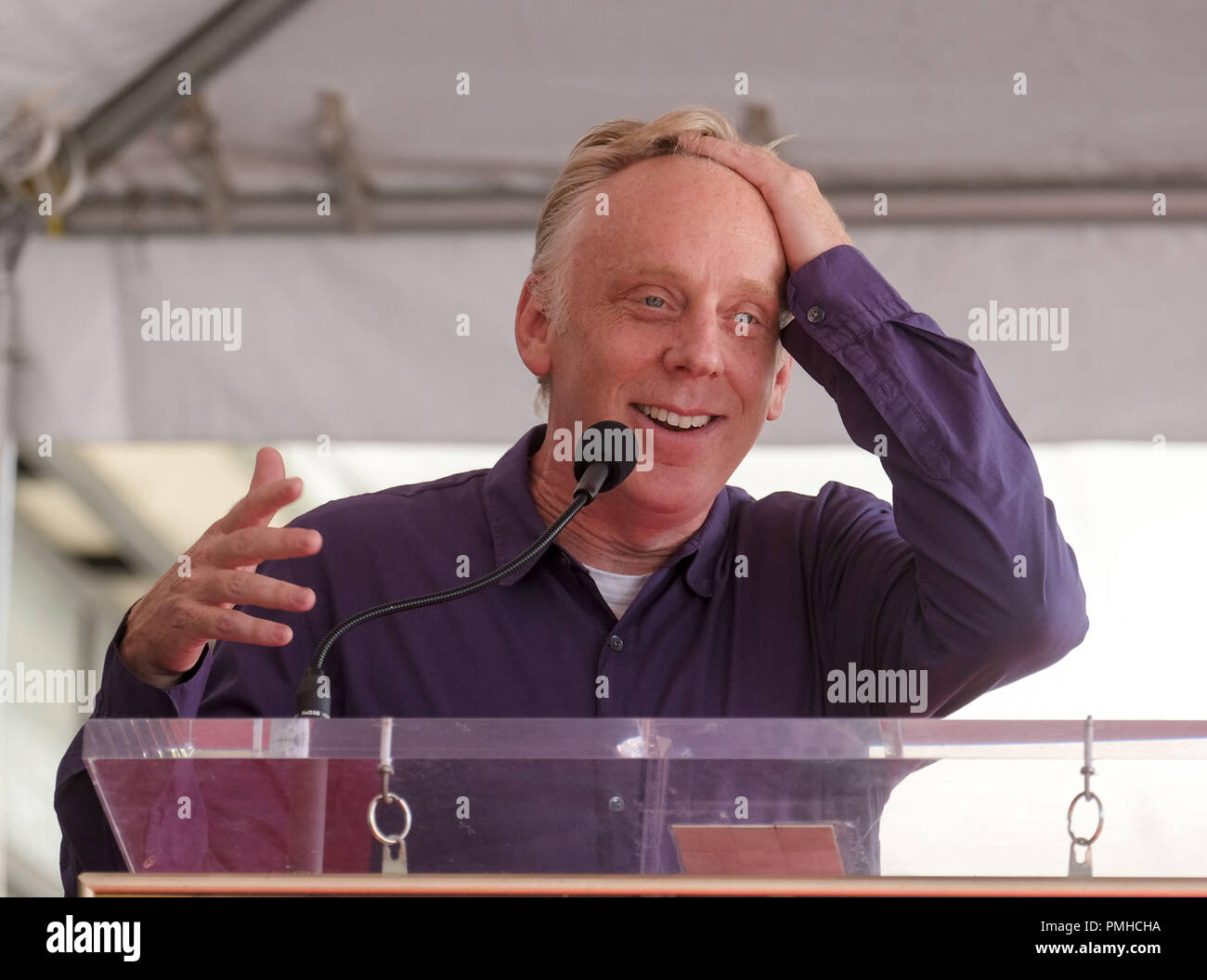Los Angeles, California, USA. 18th Sep, 2018. Mike White speaks during ...