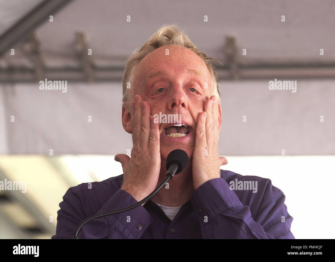 Los Angeles, California, USA. 18th Sep, 2018. Mike White speaks during ...