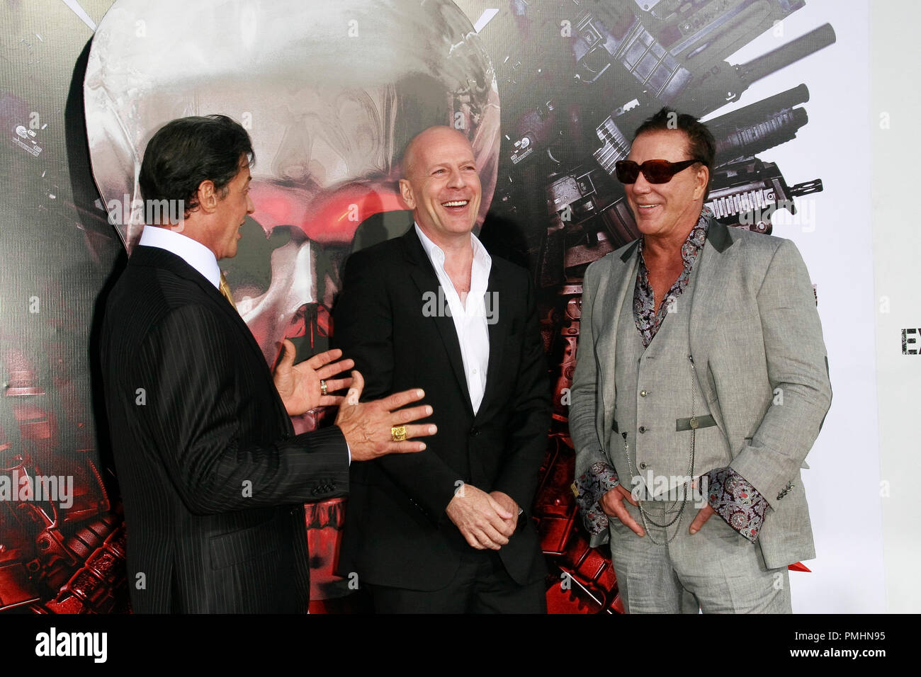 Sylvester Stallone, Bruce Willis and Mickey Rourke at the World ...