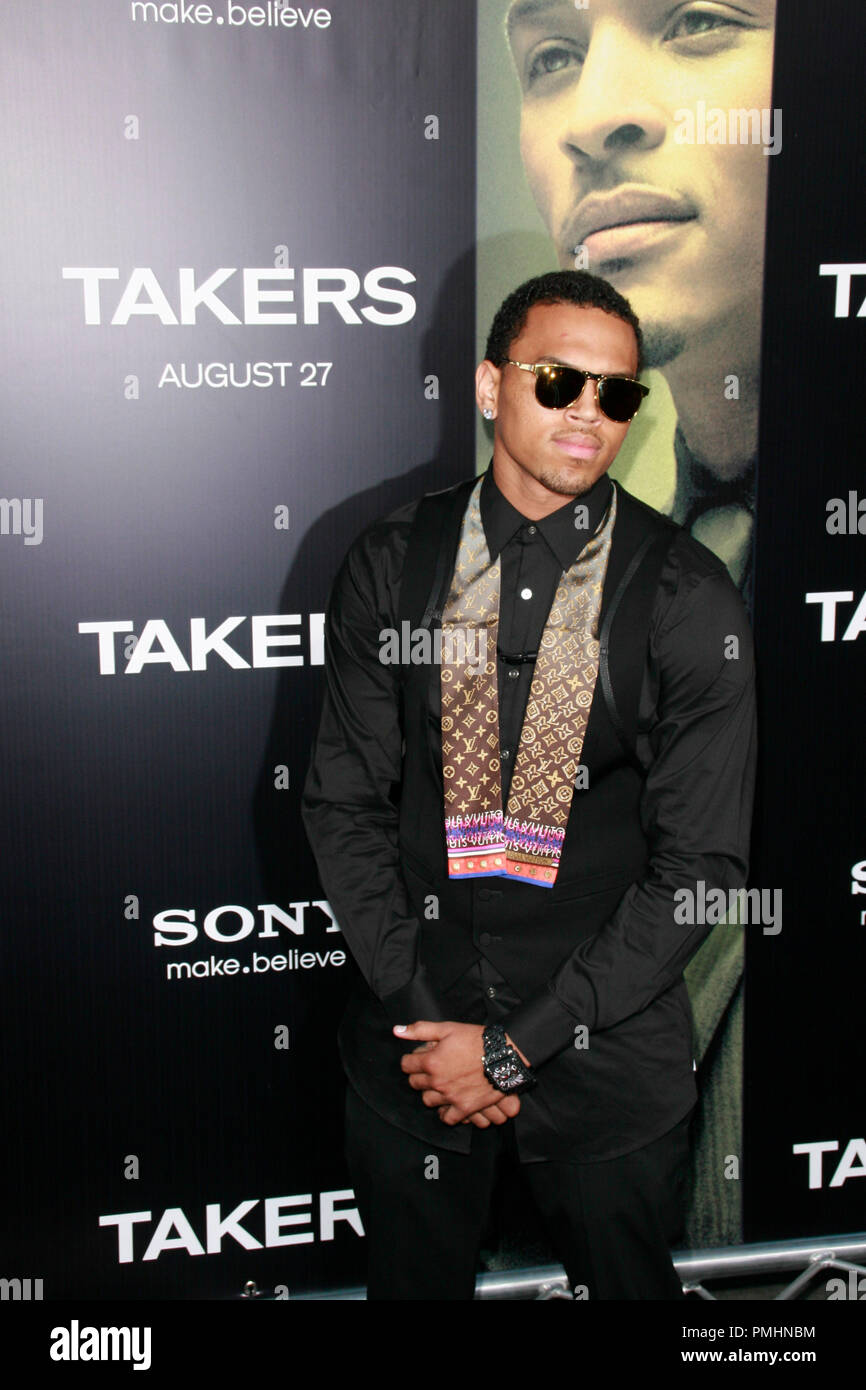 Chris Brown at the Premiere of Screen Gems' "Takers". Arrivals held at ...
