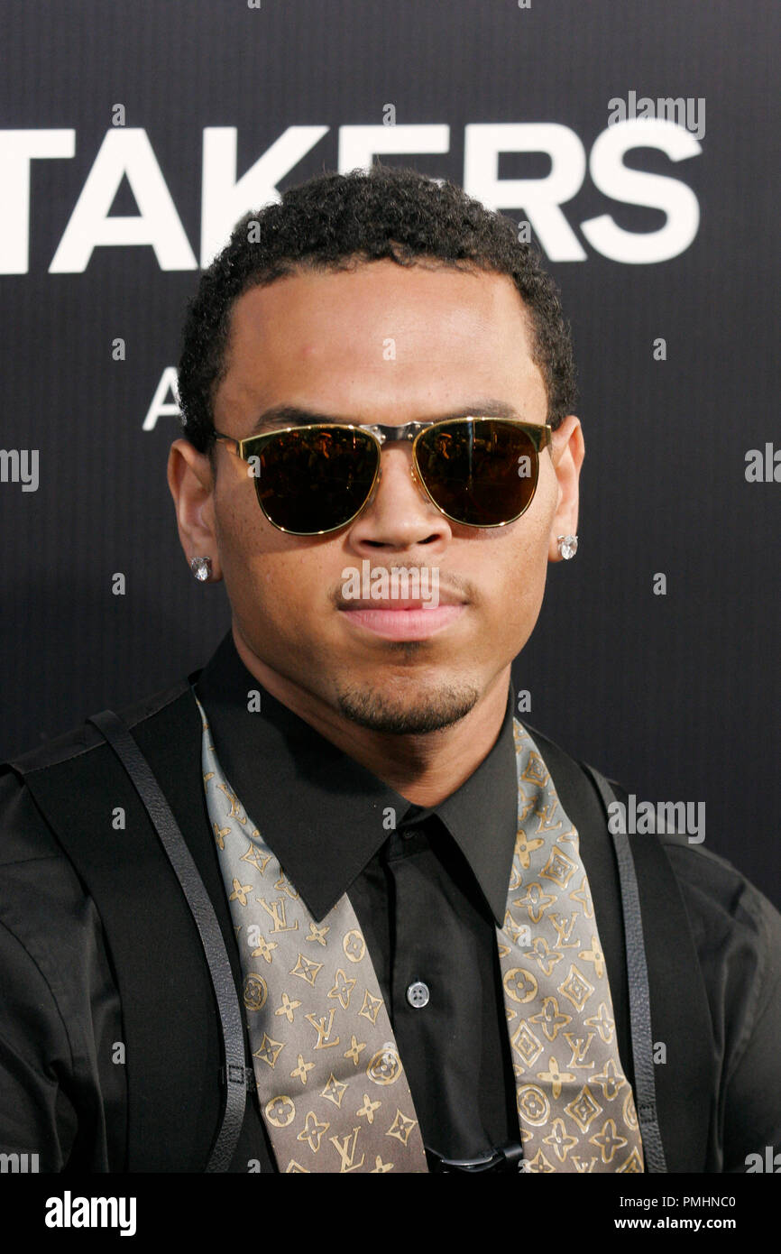 Chris Brown at the Premiere of Screen Gems' "Takers". Arrivals held at ...