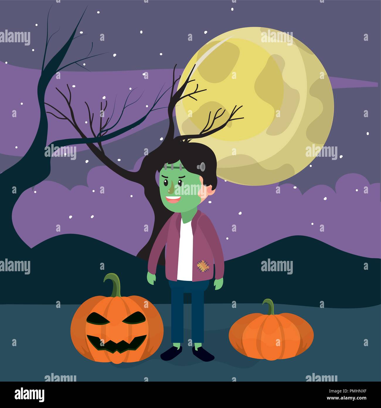 Halloween and boy Stock Vector Image & Art - Alamy