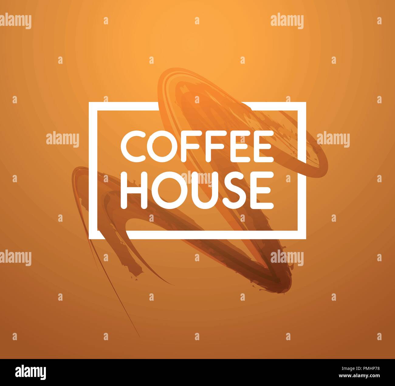 Coffee house, vector abstraction brown banner frame, easy to edit Stock ...