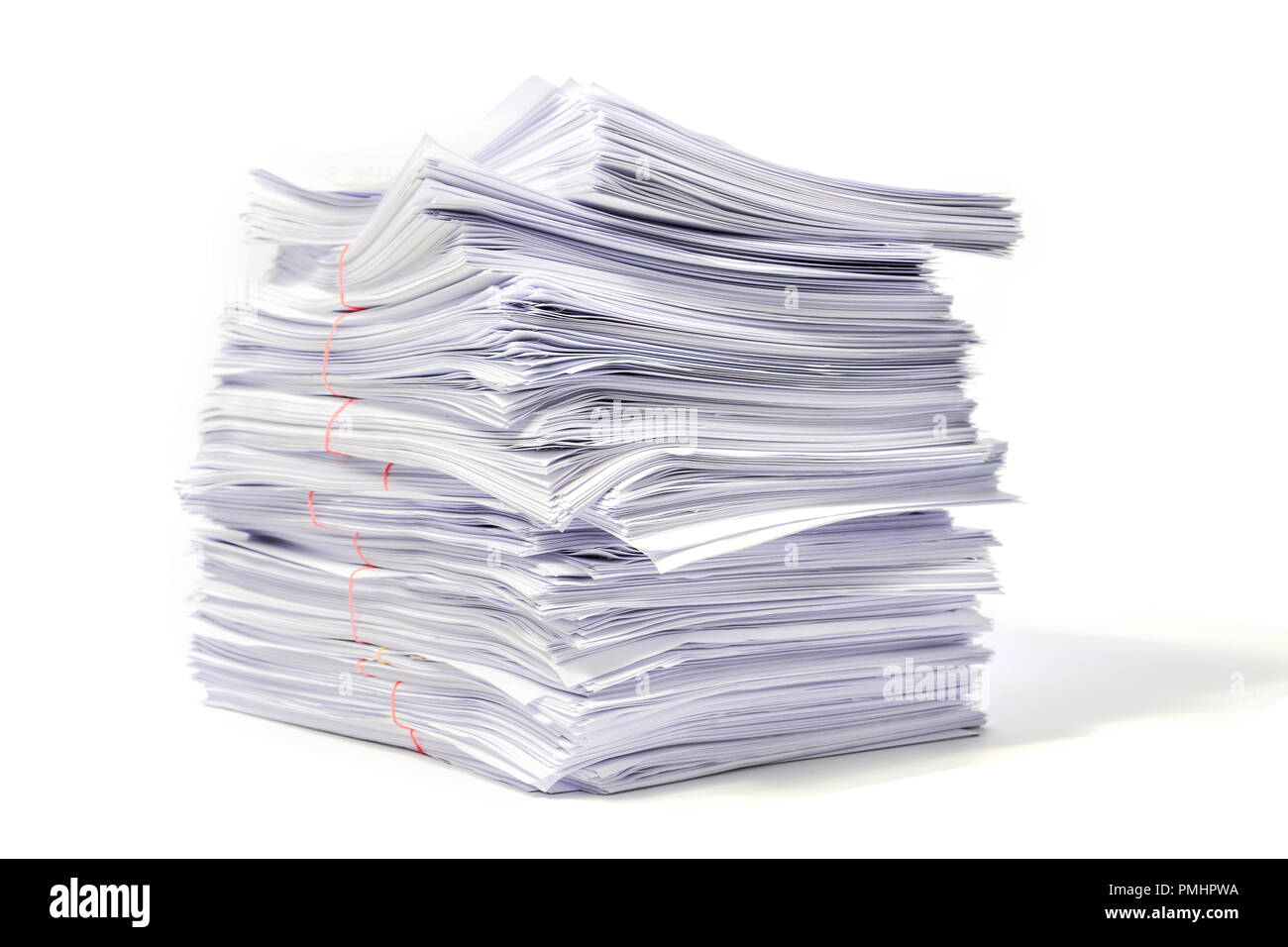 Stack of Documents isolated on white background Stock Photo - Alamy