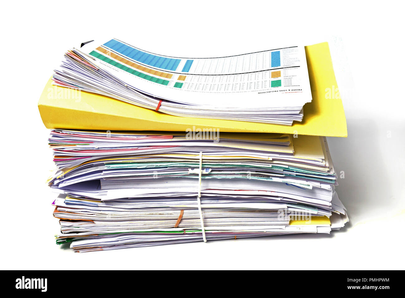 Stack of Documents isolated on white background Stock Photo - Alamy