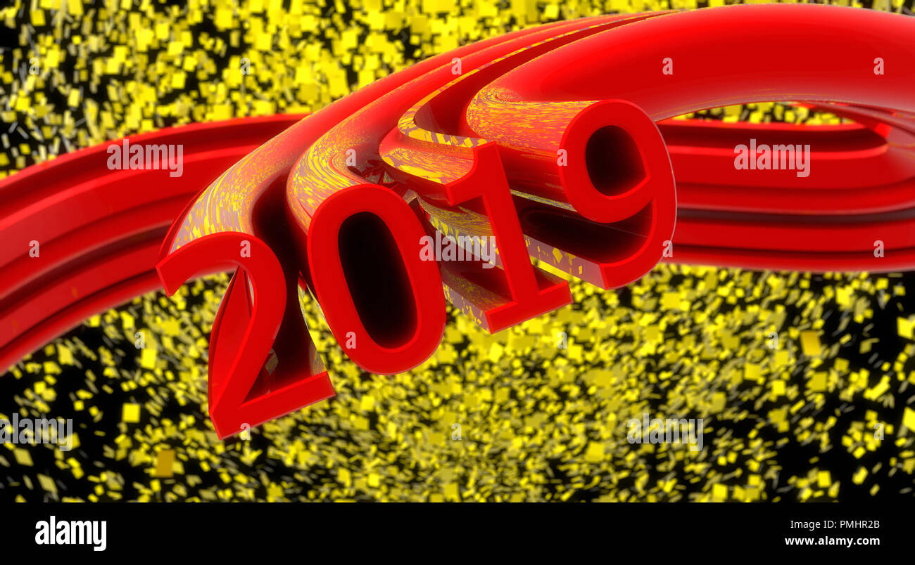 3d rendering. Year 2019 illustration Stock Photo - Alamy