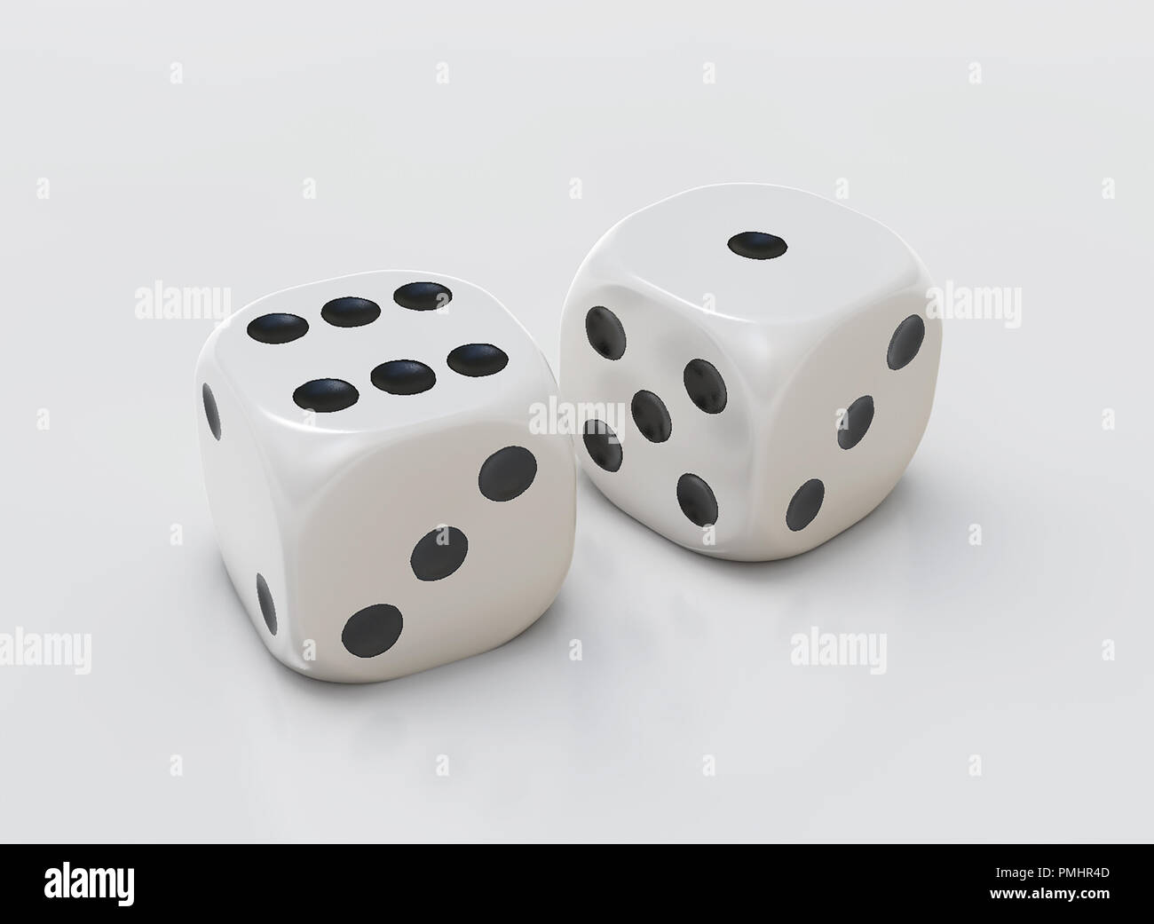 Cube dices and white background Stock Photo - Alamy