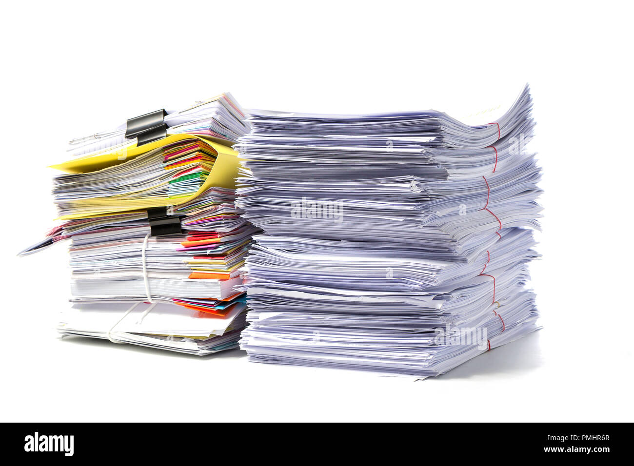 Stack of Documents isolated on white background Stock Photo - Alamy