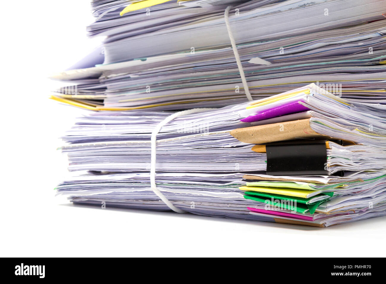 Stack of Documents isolated on white background Stock Photo - Alamy