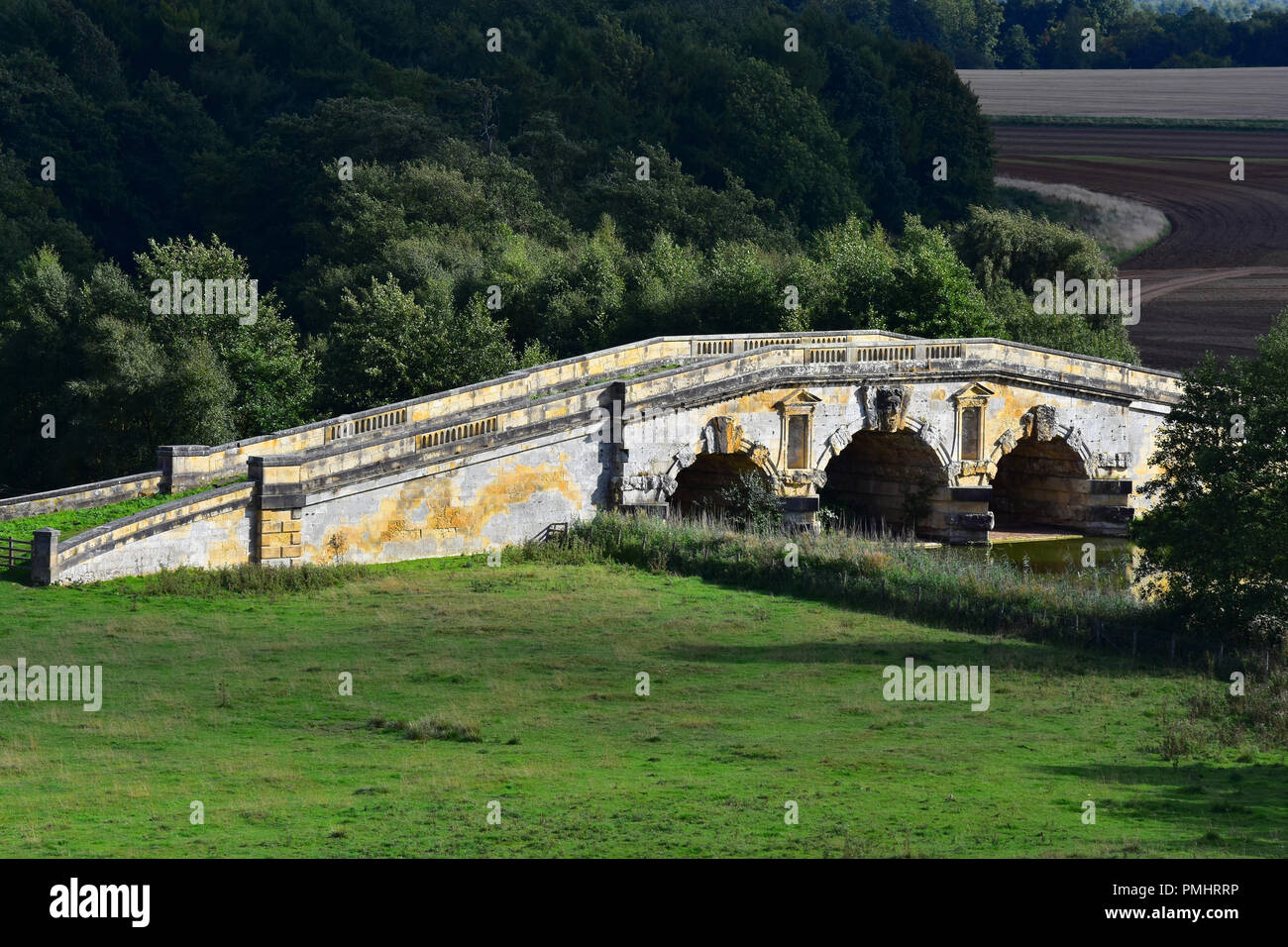 New river bridge Castle Howard grounds, North Yorkshire, England UK ...
