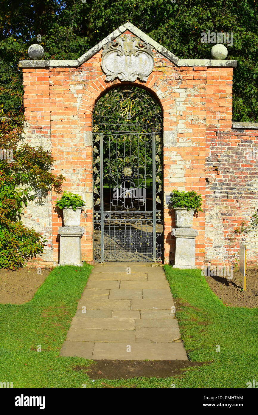 Gate to the walled garden in Castle Howard grounds, North Yorkshire ...