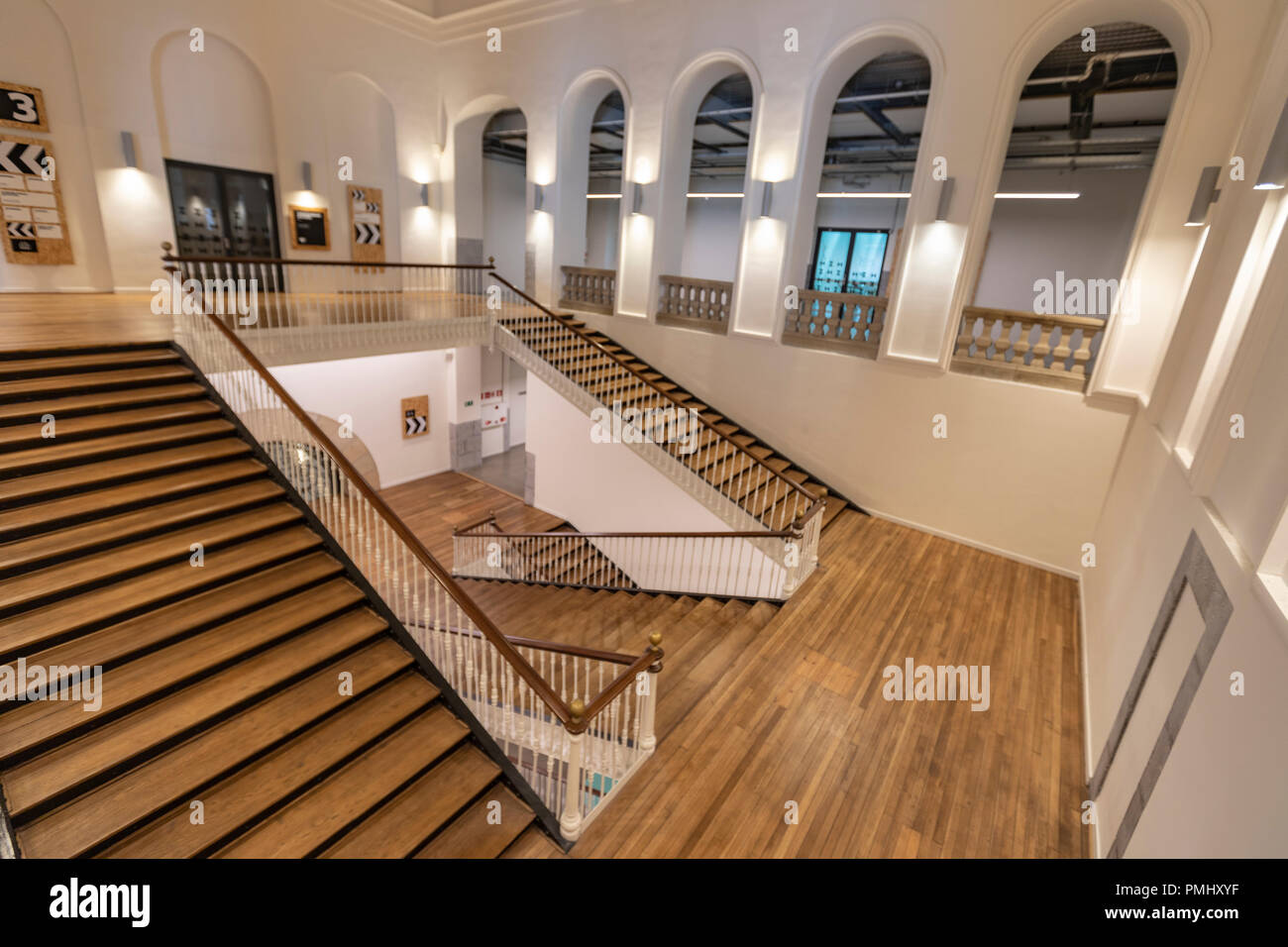 Old restored wooden stairs hi-res stock photography and images - Alamy