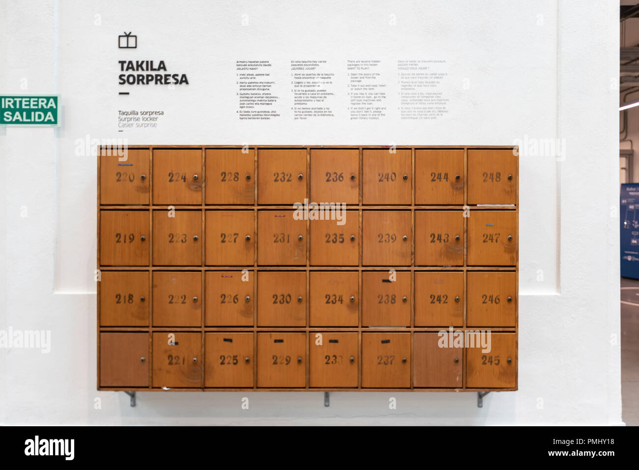 Wooden surprise lockers hi-res stock photography and images - Alamy