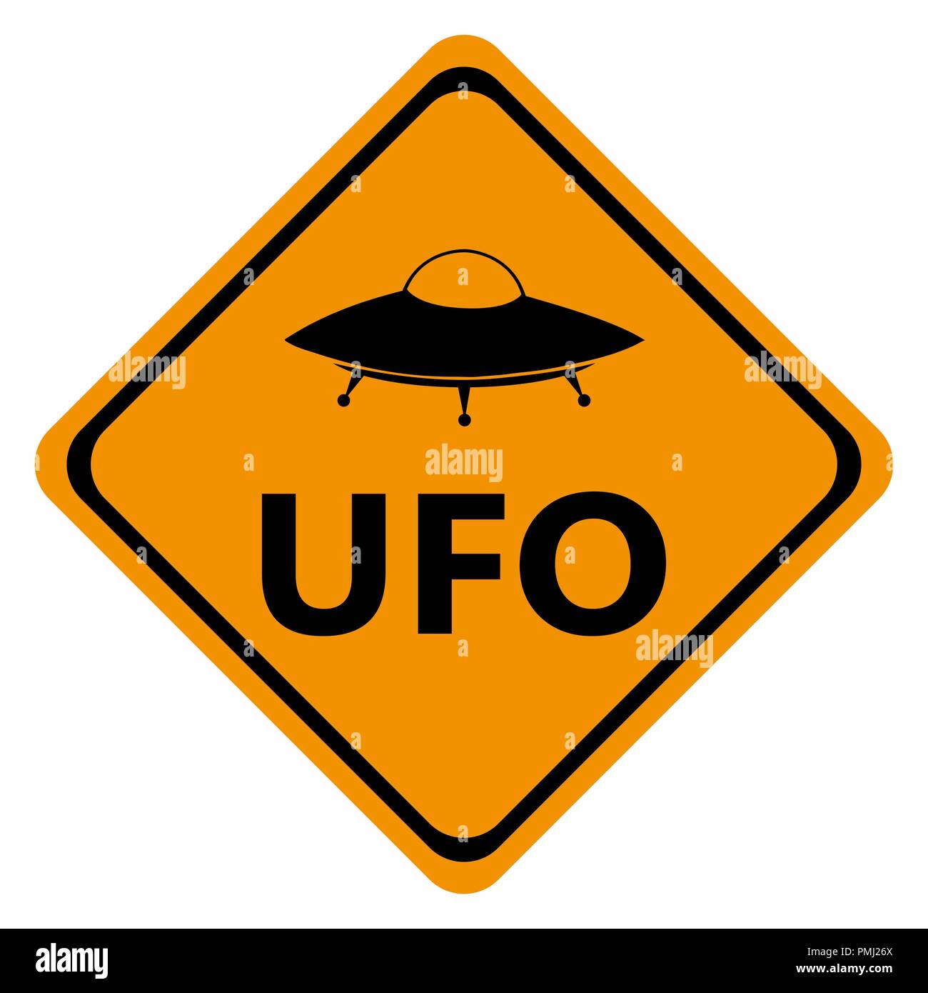 Danger road signs UFO Stock Vector Image & Art - Alamy
