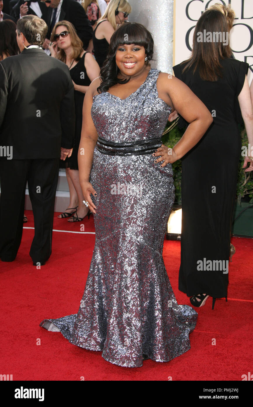 Amber Riley at THE 68TH GOLDEN GLOBES AWARDS - Red carpet arrivals. The ...