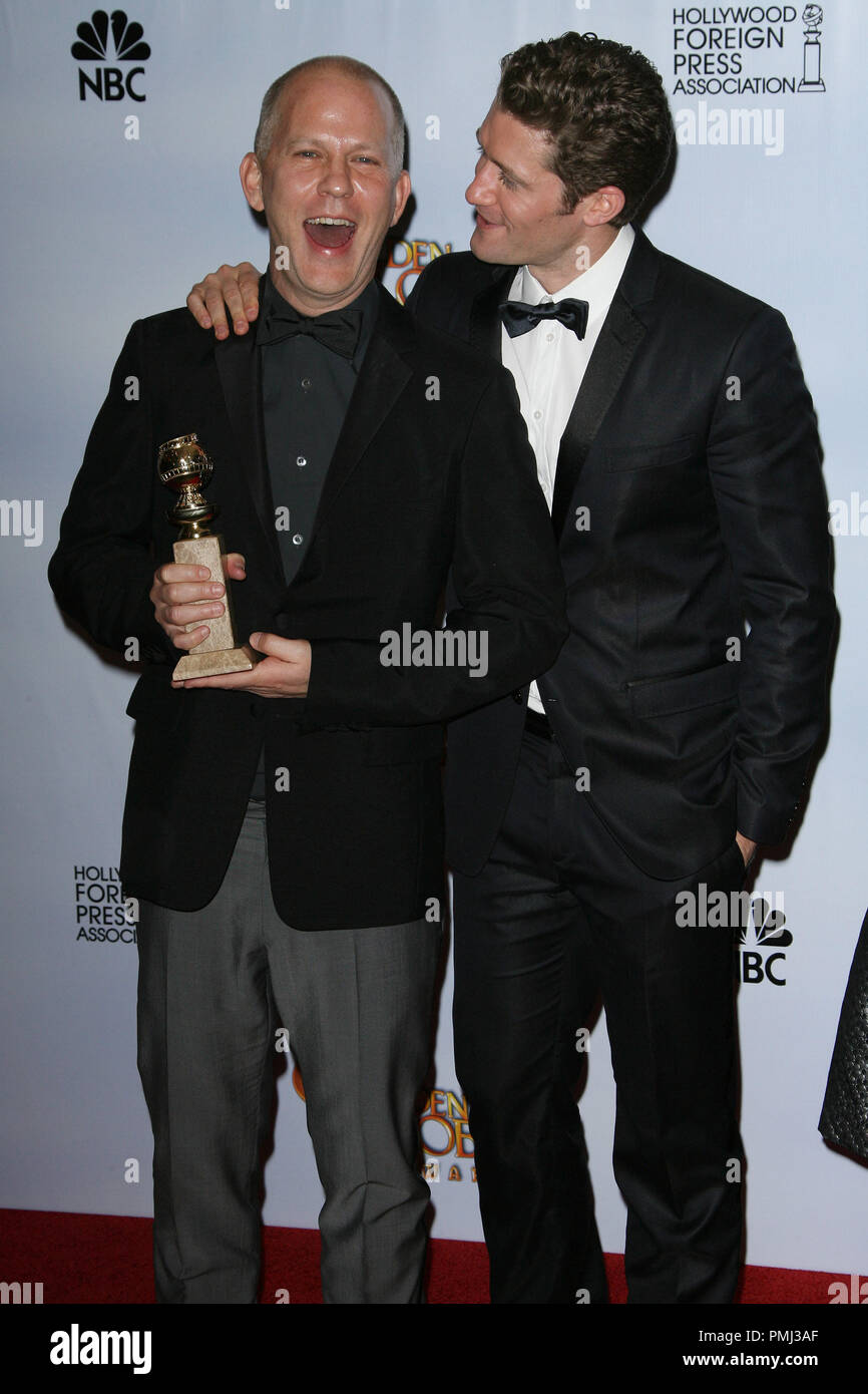 (l-r) Ryan Murphy and Matthew Morrison at THE 68TH GOLDEN GLOBES AWARDS ...
