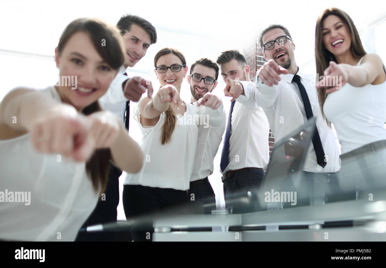 successful business team pointing to you Stock Photo - Alamy