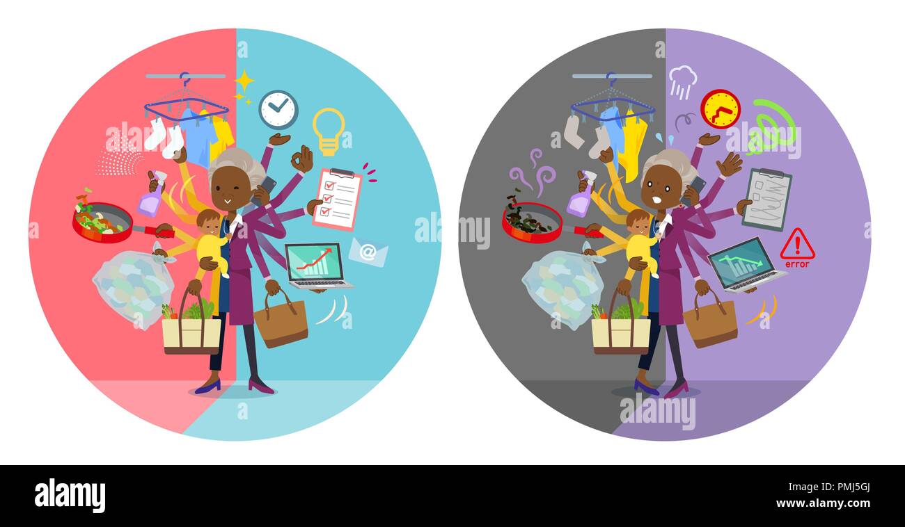 A set of old women who perform multitasking in offices and private ...