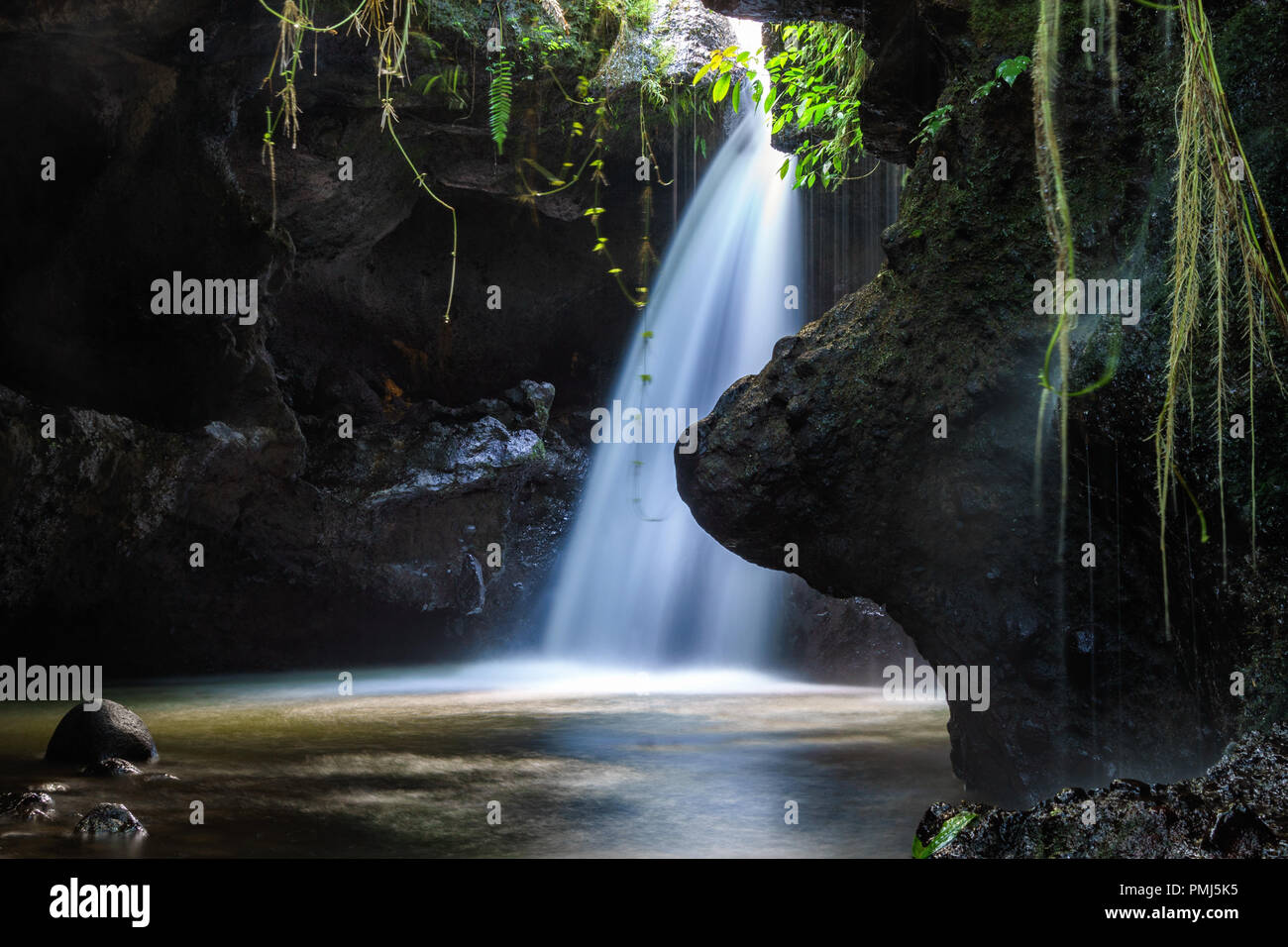 Sarang walet waterfall, Tetebatu, East Lombok, Indonesia Stock Photo ...