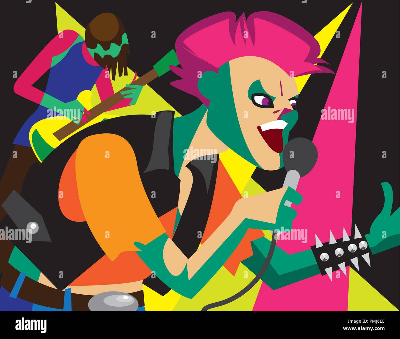 Creative conceptual music festival vector. Band playing punk rock music ...