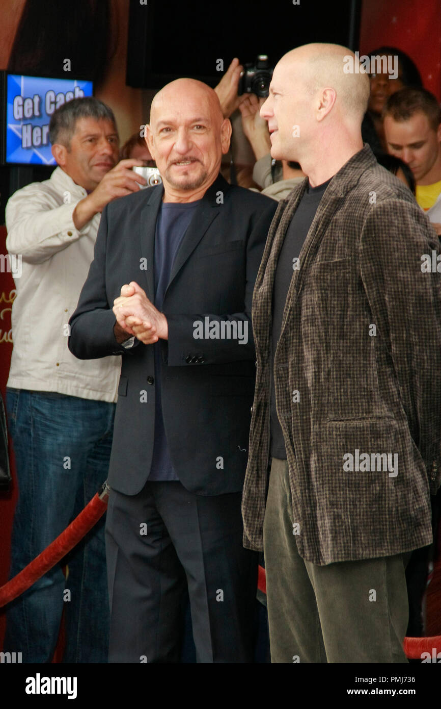 Ben Kingsley and Bruce Willis at the Hollywood Chamber of Commerce ...