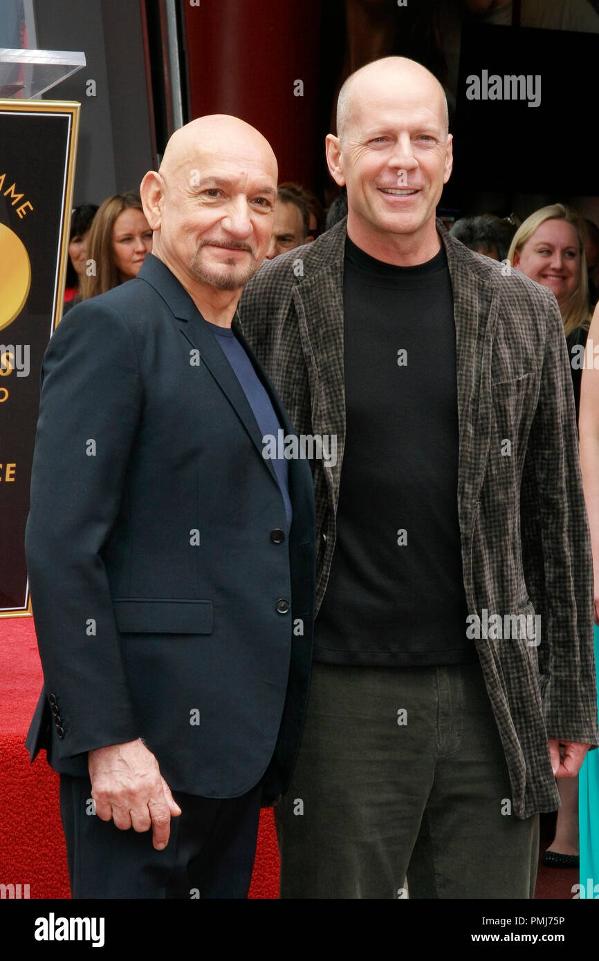 Ben Kingsley and Bruce Willis at the Hollywood Chamber of Commerce ...