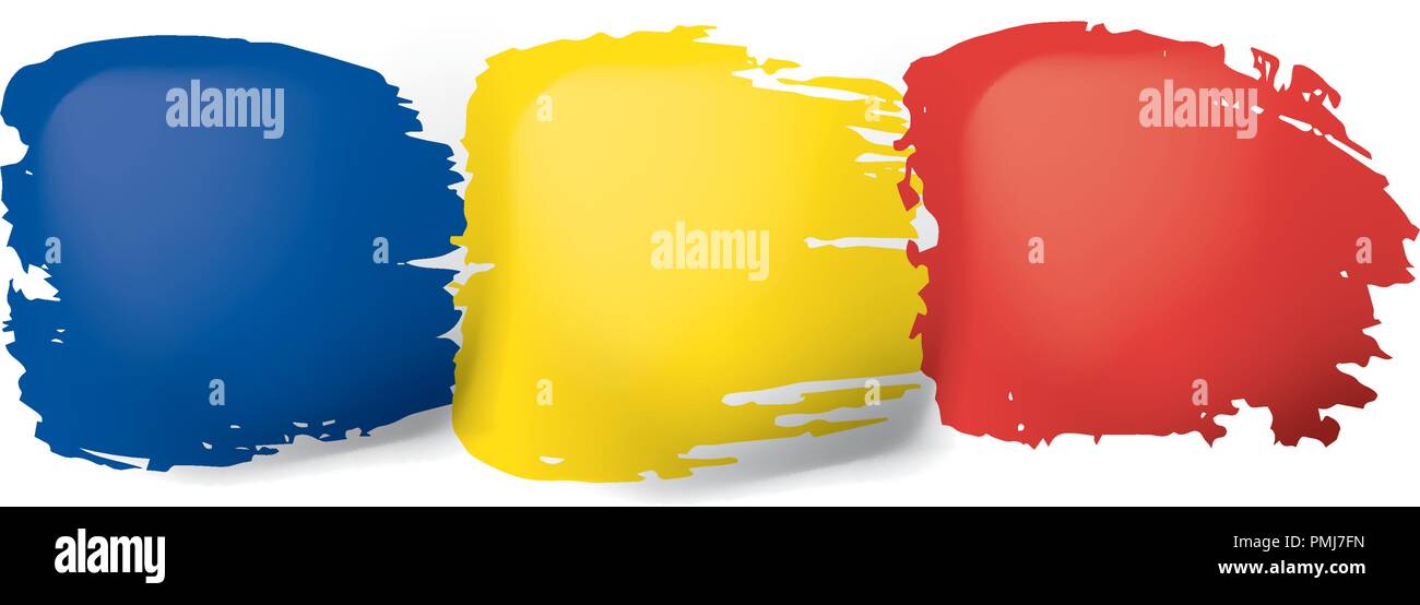 Romania flag, vector illustration on a white background Stock Vector ...