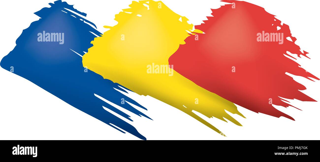 Romania flag, vector illustration on a white background Stock Vector ...