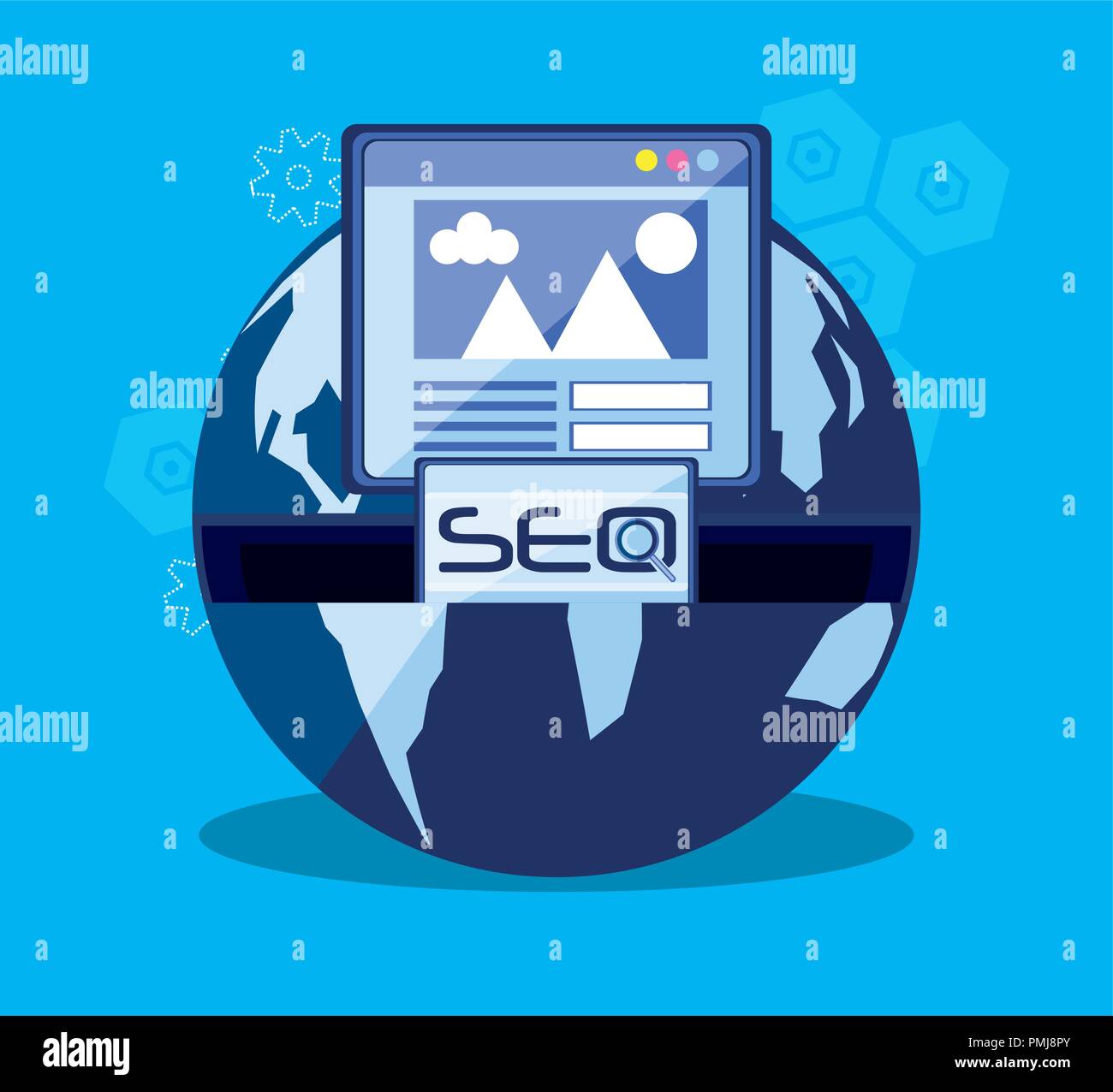 search engine optimization with world planet vector illustration design Stock Vector Image & Art ...