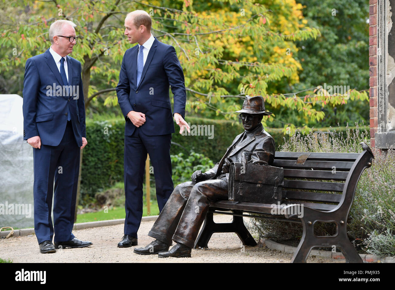 The Duke of Cambridge (right) with Ian Austin MP as he unveils a new ...